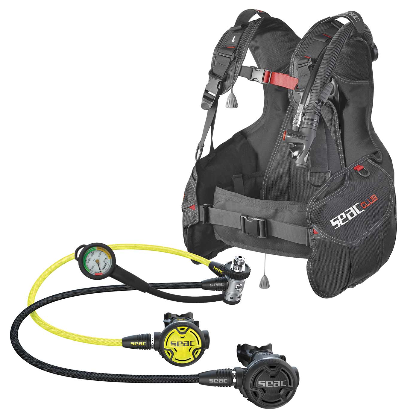 Seac Dive Club Regulator BCD and Gauge Package